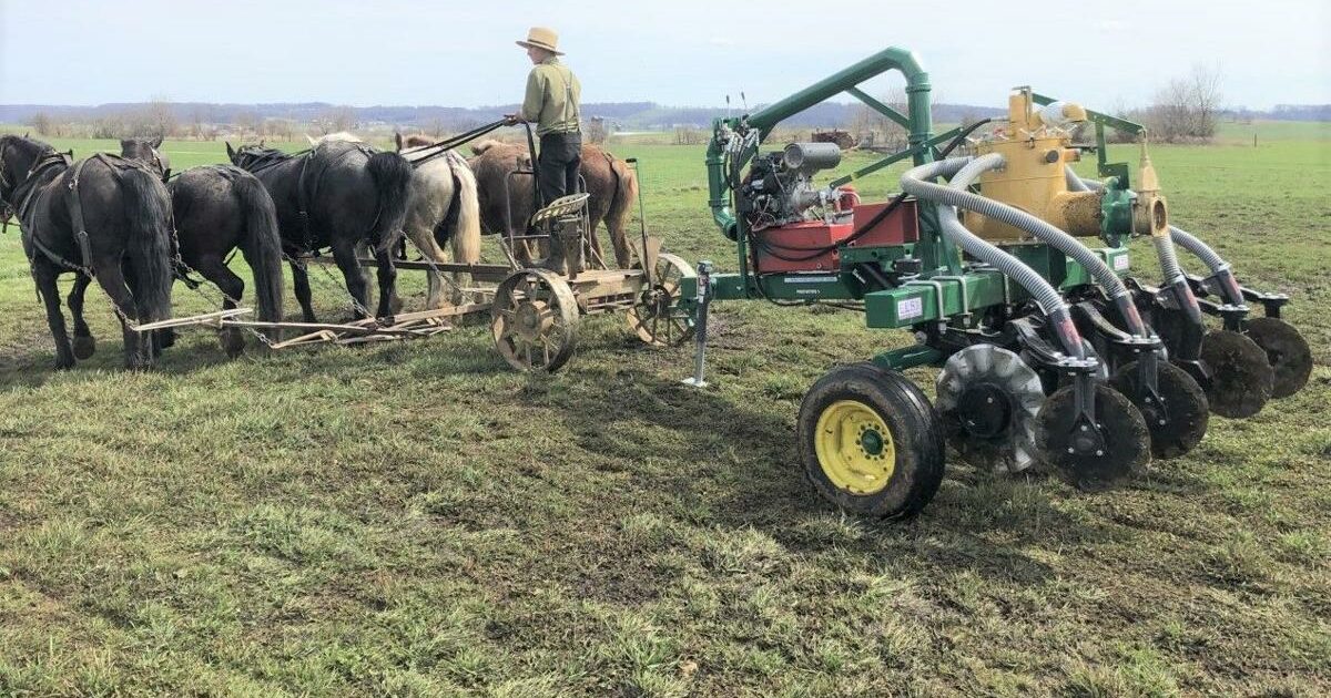 Horse-drawn manure injector designed to entice Plain Sects ...